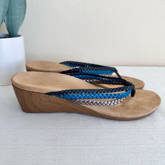 Vionic | Shoes | Vionic Ramba Vegan Blue Trio Braded Strap Orthaheel ...